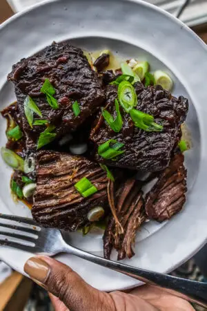 Miso Braised Short Ribs with Mashed Murasaki Sweet Potatoes